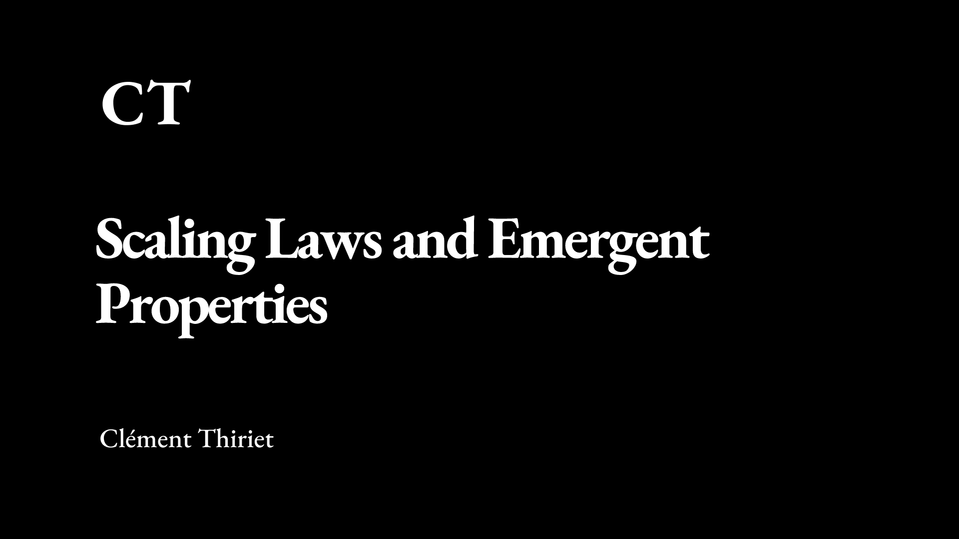 Scaling Laws and Emergent Properties